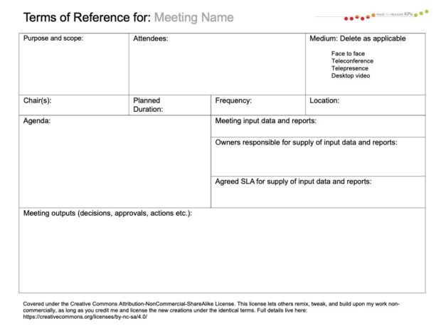 Free Meetings Terms of Reference Template | Made to Measure KPIs